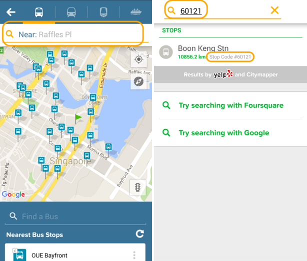 Search By Bus Stop Code Citymapper